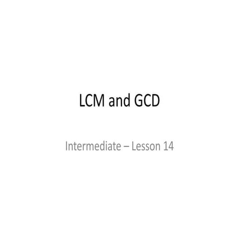 Maths Olympiad LCM-and-GCD | PPSX