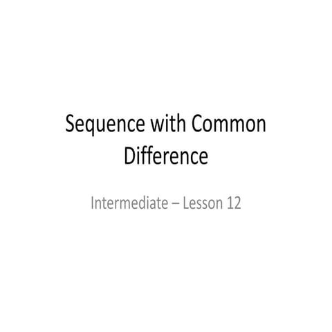 Mo sequence-with-common-difference | PPT