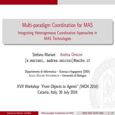 Multi-paradigm Coordination for MAS | PPT