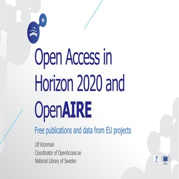 MOA 2014, Open access i Horizon 2020 och OpenAIRE | PPT