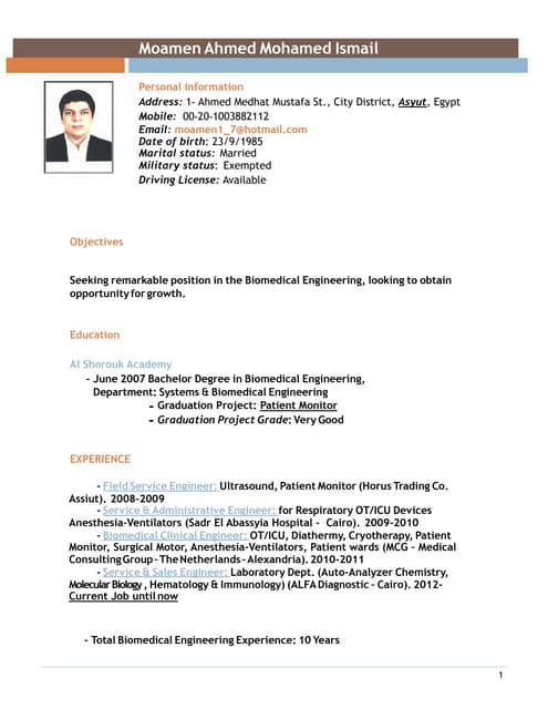 Ahmed Saeed cv | PDF