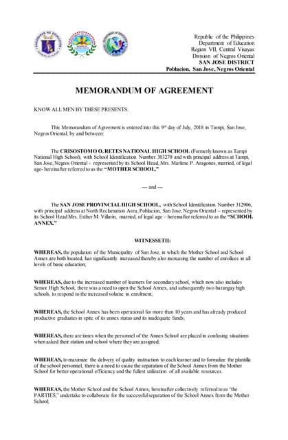 B. GUIDELINES ON THE ESTABLISHMENT, SEPARATION OF ANNEXES, INTEGRATION ...