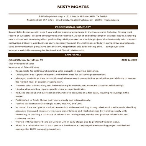Misty Moates Resume | PDF
