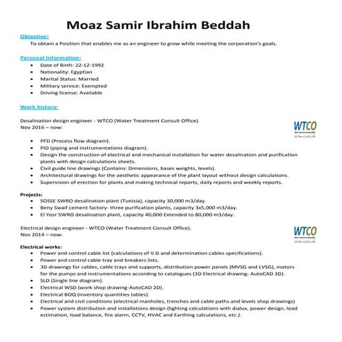 Moaz Beddah resume | PDF