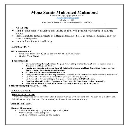 Moaz Samir mahmed mahmoud elsayed mahdeh | PDF