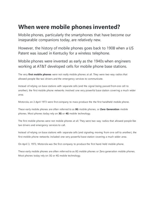 Presentation on mobile phones | PPTX | Smartphones | Consumer Electronics