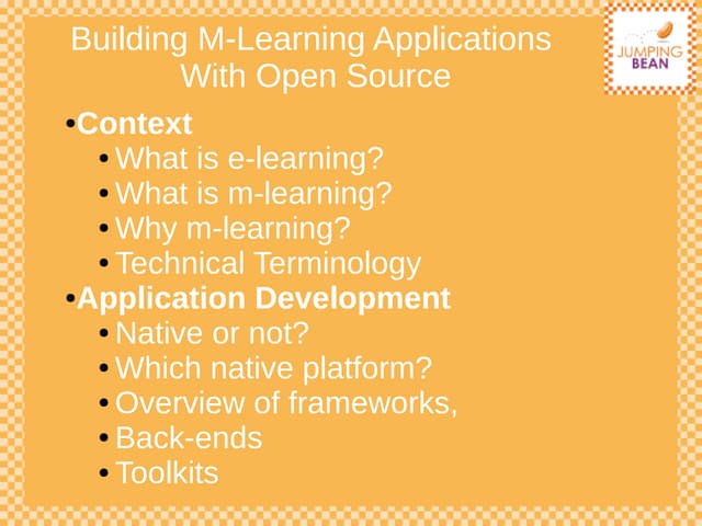 M Learning Application Development With Open Source Ppt