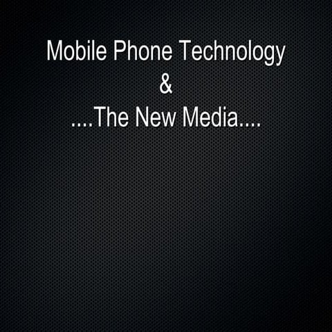 Mobile Phone Technology | PPT