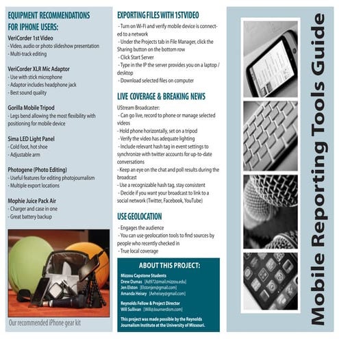 Mobile Reporting Tools Pocket Guide | PDF | Cameras and Camcorders ...