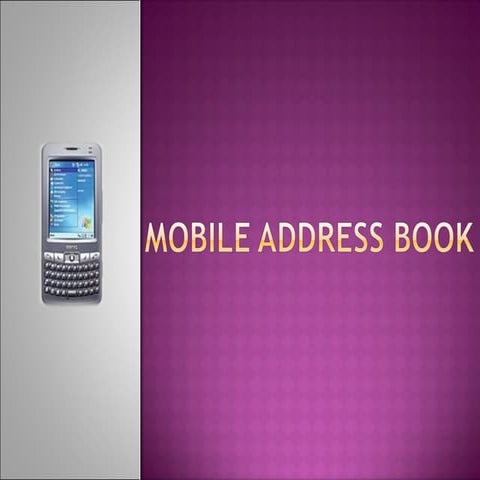 Mobile Address Book | PPT