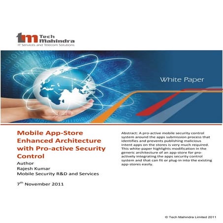 Mobile App-Store Enhanced Architecture with Pro-active Security Control ...