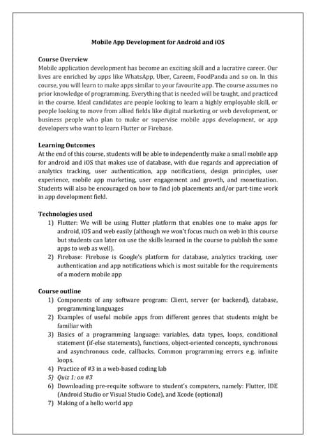 Android development training program | PDF