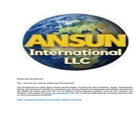 What do you mean by Mobile App Development? | PDF