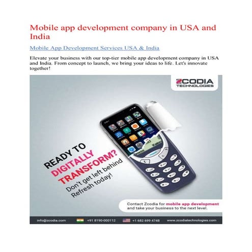 Mobile App Development Services USA & India | PDF