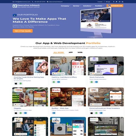 Mobile app development portfolio