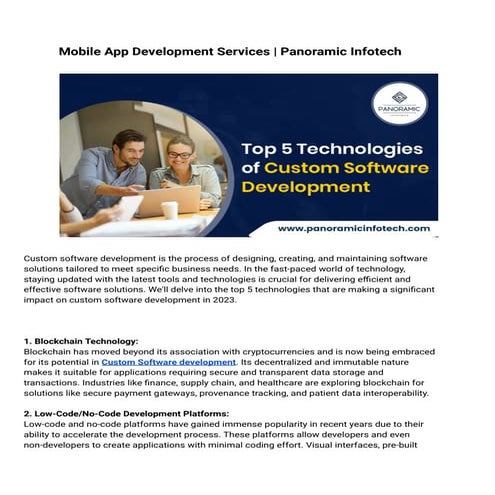 Mobile App Development Services Panoramic Infotech Pdf
