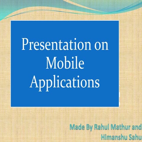 Mobile application development | PPTX