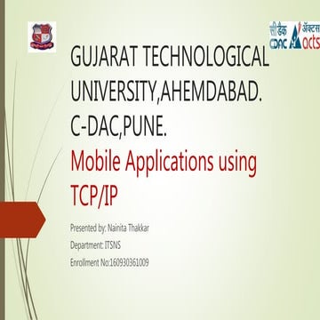 Mobile applications using tcp (1) | PPT