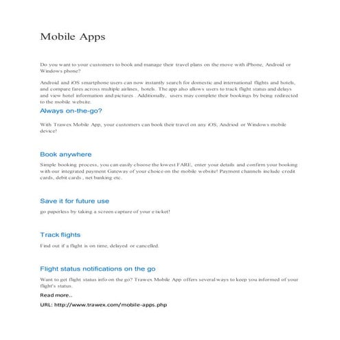 Mobile apps | DOCX | Operating Systems | Computer Software and Applications