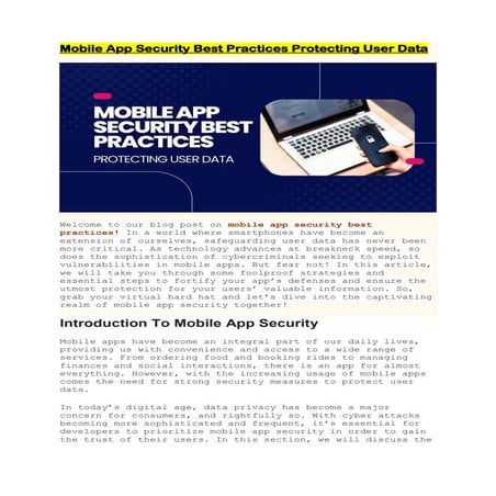 Mobile App Security Best Practices Protecting User Data Pdf
