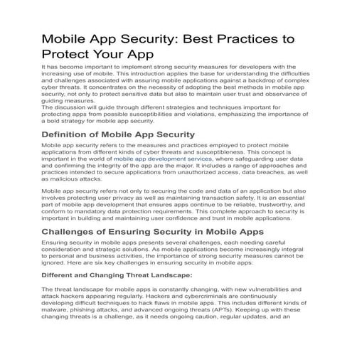 Mobile App Security Best Practices To Protect Your Apppdf