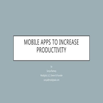 Mobile apps to increase productivity | PPT