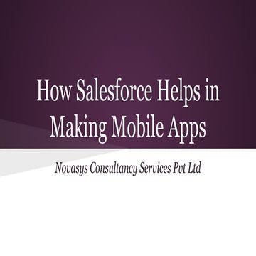 Developing Mobile Apps Using Salesforce Ppt