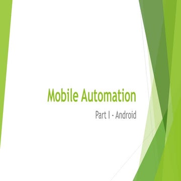 Mobile Automation Using Appium Server Ppt