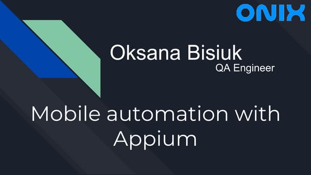 Mobile Automation With Appium Ppt