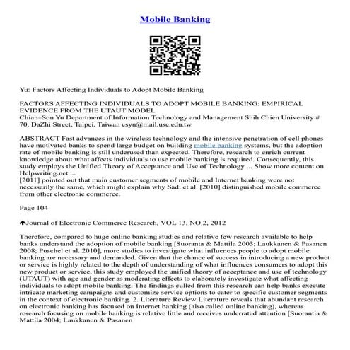 Mobile Banking | PDF