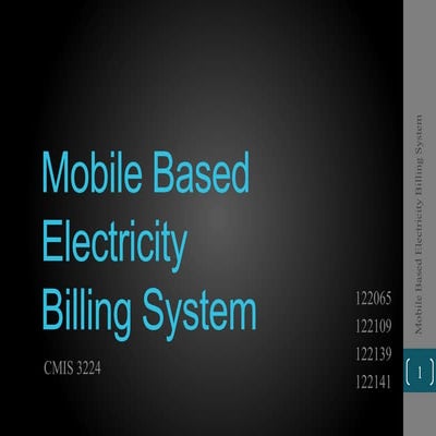 Mobile based electricity | PPTX | Gas and Electric | Home Utilities
