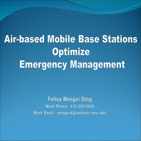 Mobile Base Station Conception Proposal Mengxi Ding | PPT