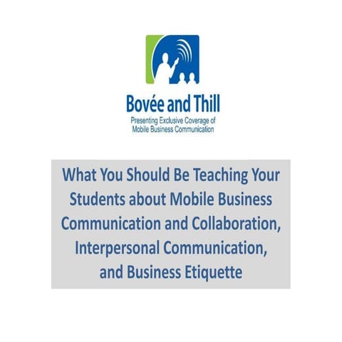 Mobile Business Communication and Collaboration, Interpersonal ...