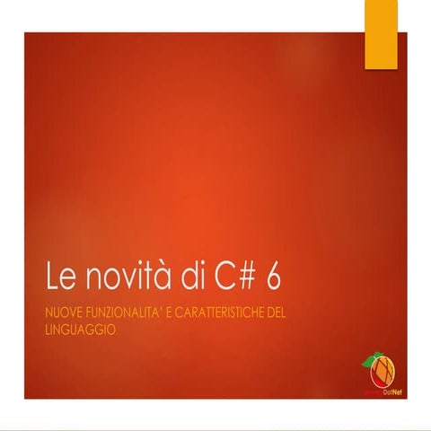le novità di C# 6 | PPT