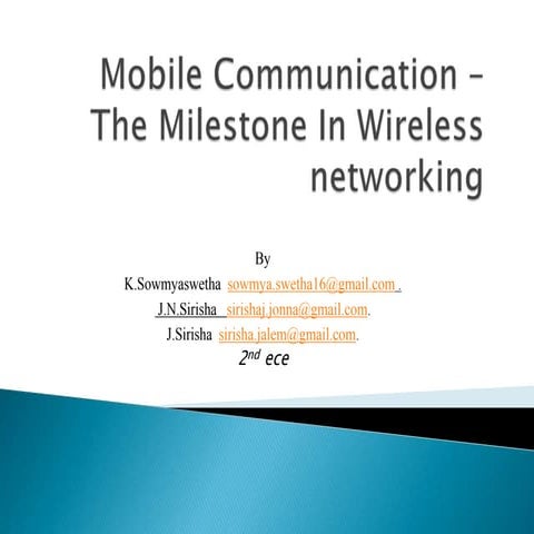 Mobile communication – the milestone in wireless communication | PPTX