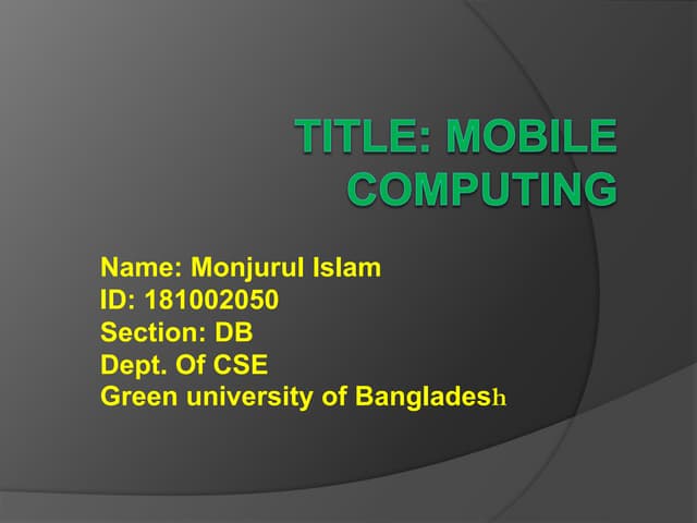 Mobile Computing Ppt