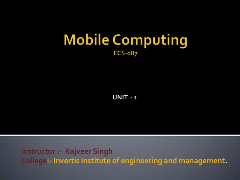 Mobile Computing Unit 1
