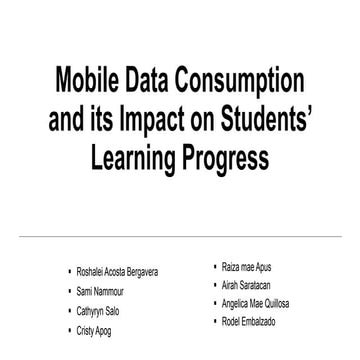 Mobile Data Consumption and Its impact on students learning progress ...