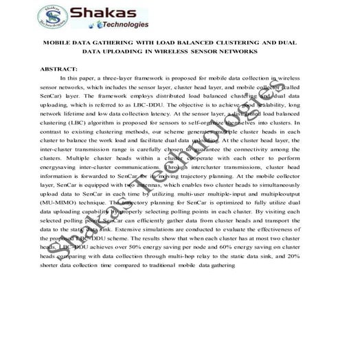 Mobile Data Gathering With Load Balanced Clustering And Dual Data Uploading In Wireless Sensor