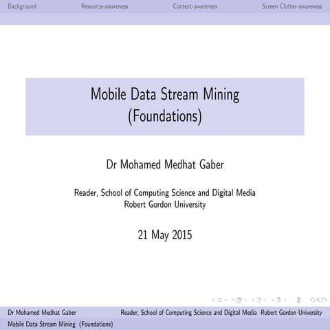 Mobile Data Stream Mining Foundations Pdf Internet Computing 1077