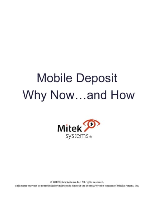 Mobile Deposit Customer Experience | PDF