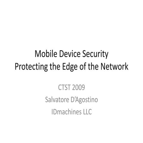 Mobile Device Security | PDF | Smartphones | Consumer Electronics
