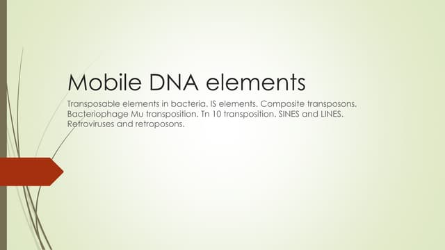 TRANSPOSABLE ELEMENTS | PPTX