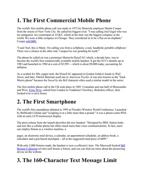 9 interesting mobile phone facts | PDF