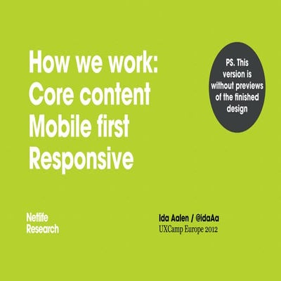 Mobile first, Responsive Design and The Core Model | PDF | Web ...