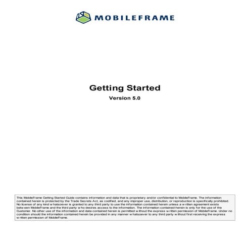 Mobile frame getting started guide v5 0 | PDF