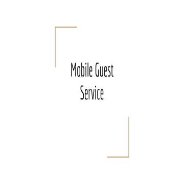 Mobile guest service | PPTX