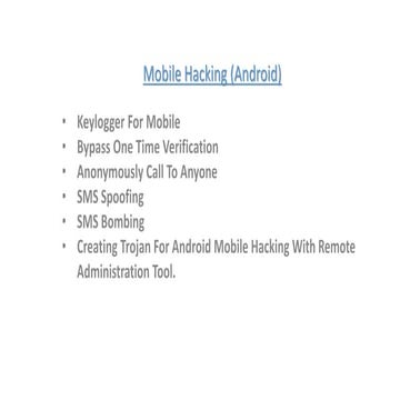 Mobile hacking android, Tricks and Tips, Sms Bombing , Call anonymously ...