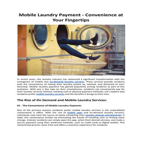 Mobile Laundry Payment - Convenience at Your Fingertips - Hello Laundry ...