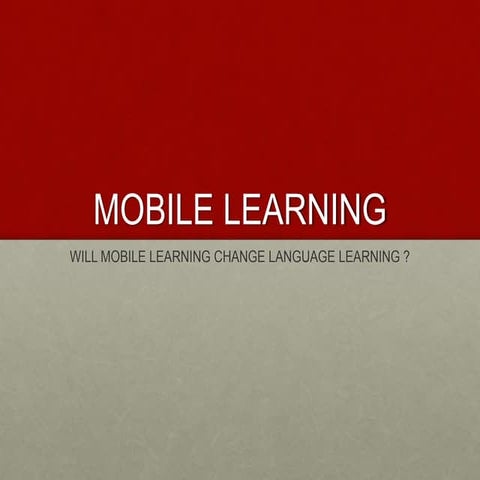Mobile learning elifsu yılmaz | PPTX
